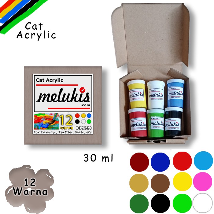 Jual Cat Lukis MELUKIS 30 ml 12 Warna | Shopee Indonesia