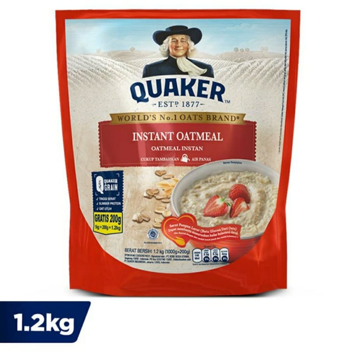 Jual Quaker Oat Instant Oatmeal Merah ( 1.2Kg ) | Shopee Indonesia
