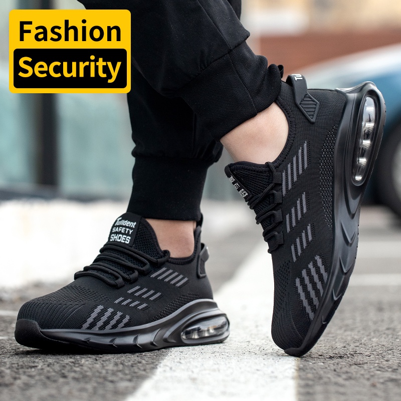 Jual Sepatu Safety Pria Boots safety shoes Hitam Working Proyek Hiking ...