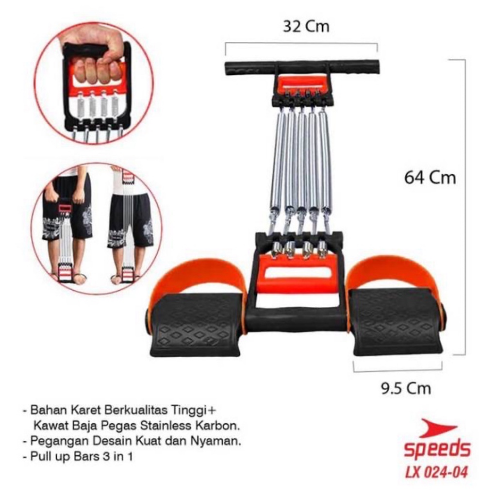 Jual Chest expander alat gym fitness otot dada lengan punggung 3in1 LX ...