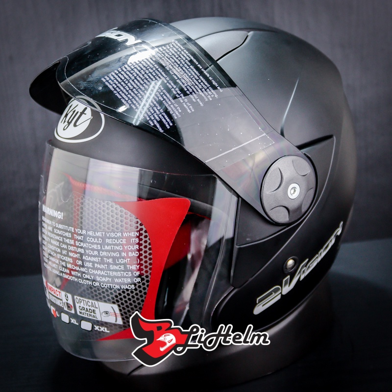 Jual KYT HELM 2 VISION SOLID BLACK DOFF | KYT 2VISION HALF FACE ...