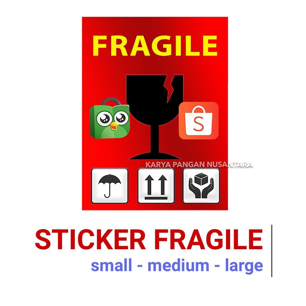 Jual Sticker Fragile / Stiker Fragile / Sticker Online Shop / Sticker ...
