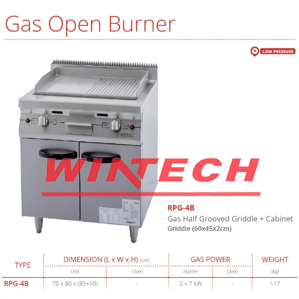 Jual GETRA RPG-4B GAS HALF GROOVED GRIDDLE WITH CABINET - KOMPOR ...