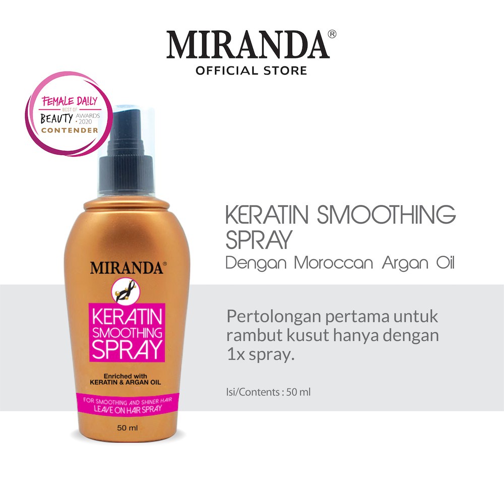 Jual Miranda Keratin Smoothing Spray 50ml - Perawatan Rambut - Vitamin ...