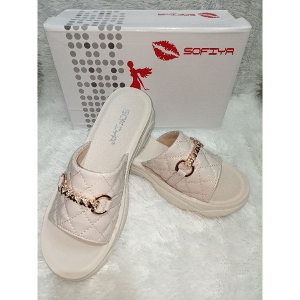 Jual SANDAL SANTAI SOFIYA ORIGINAL MOTIF CC RANTAI | Shopee Indonesia