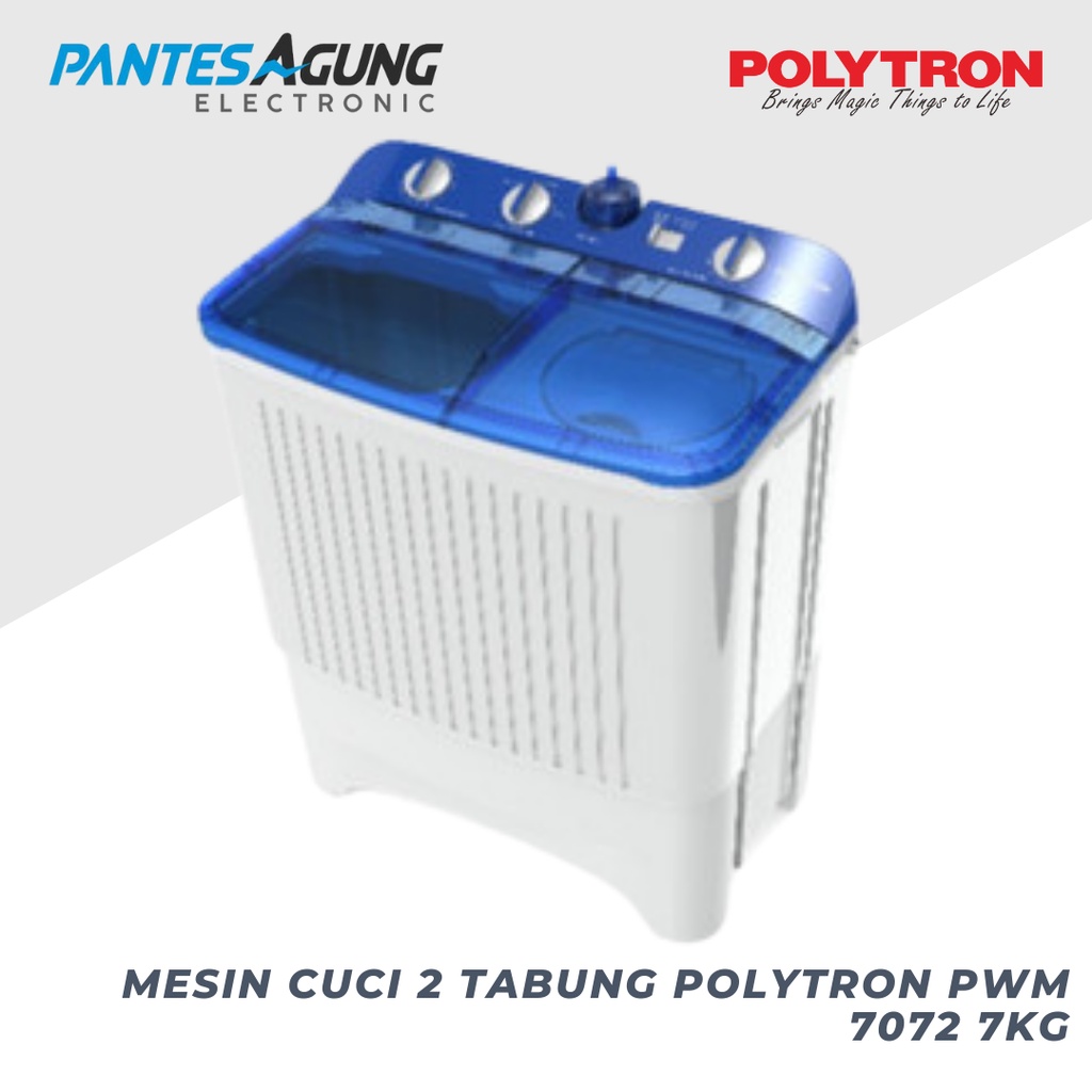 Jual MESIN CUCI 2 TABUNG POLYTRON PWM 7072 7KG khusus bdg | Shopee ...