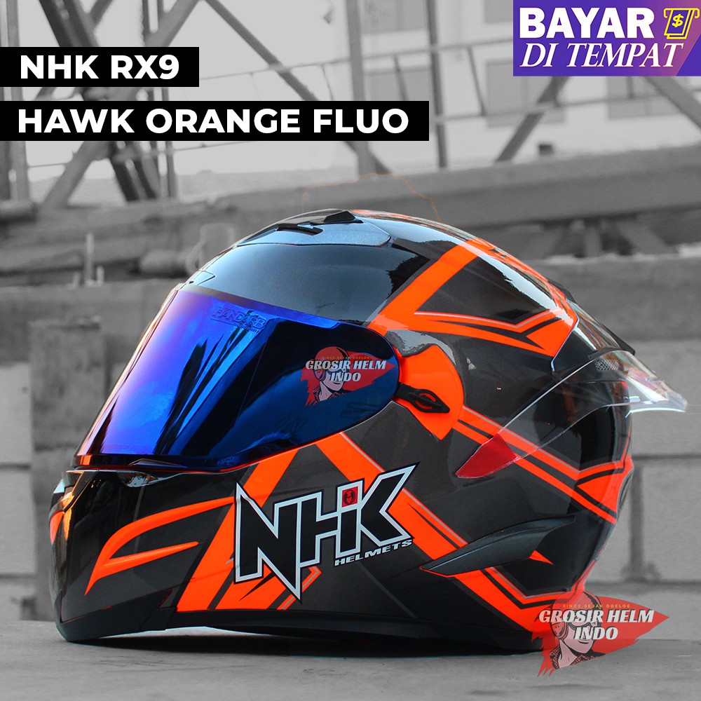 Jual HELM NHK RX9 HAWK PAKET GANTENG_HELM NHK RX9 HAWK OREN FLUO ORANGE ...