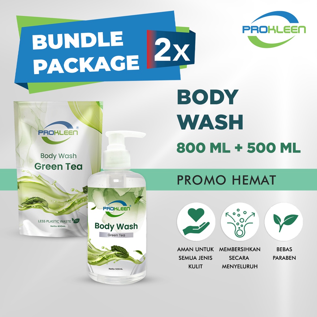 Jual PROKLEEN [BUNDLE] Sabun Mandi BATH & BODY WASH FOAM PROKLEEN 800mL ...