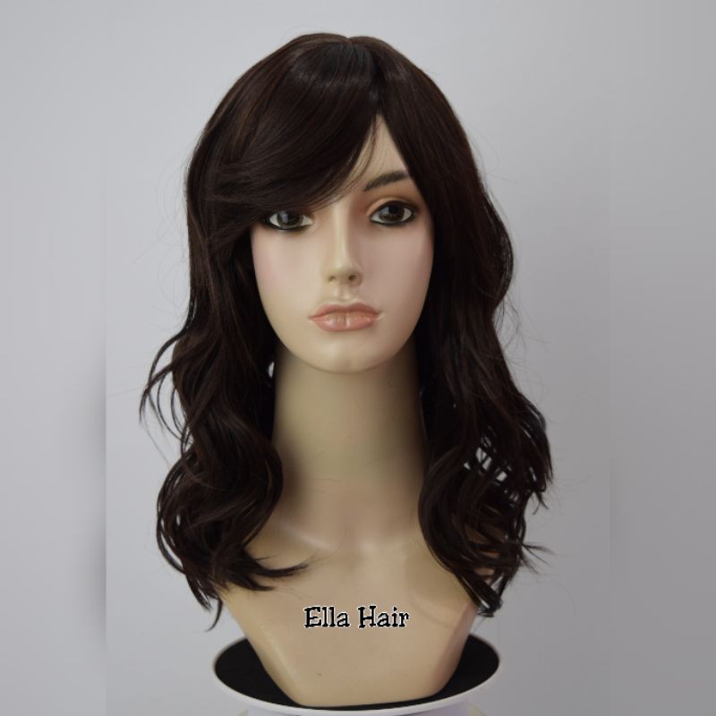Jual wig rambut palsu wanita fiber FB484083A DARK BROWN | Shopee Indonesia