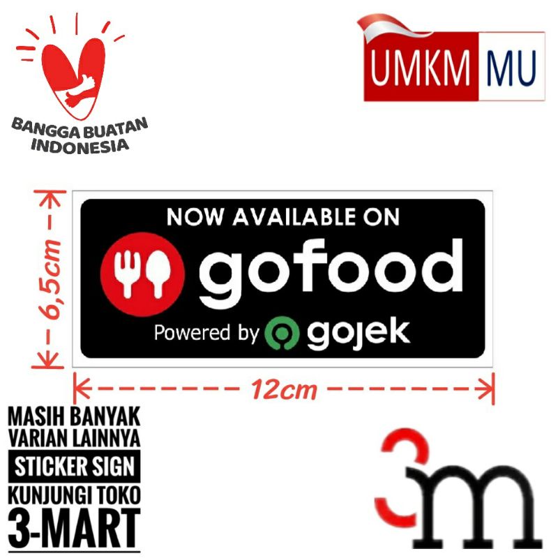 Jual Sticker Sign NOW AVAILABLE ON GOFOOD (hitam) | Shopee Indonesia
