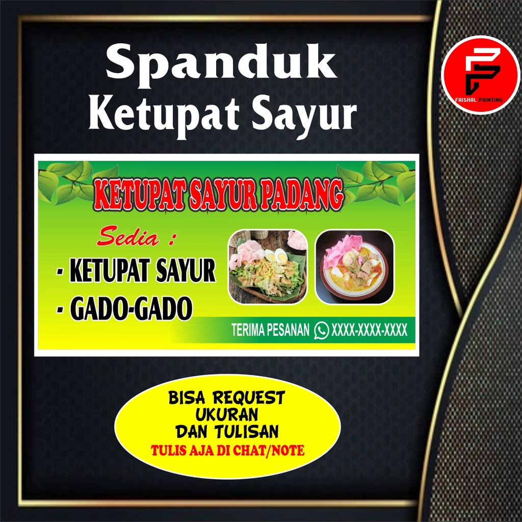 Jual Spanduk Warung Ketupat Sayur / Banner Ketupat sayur / Spanduk ...