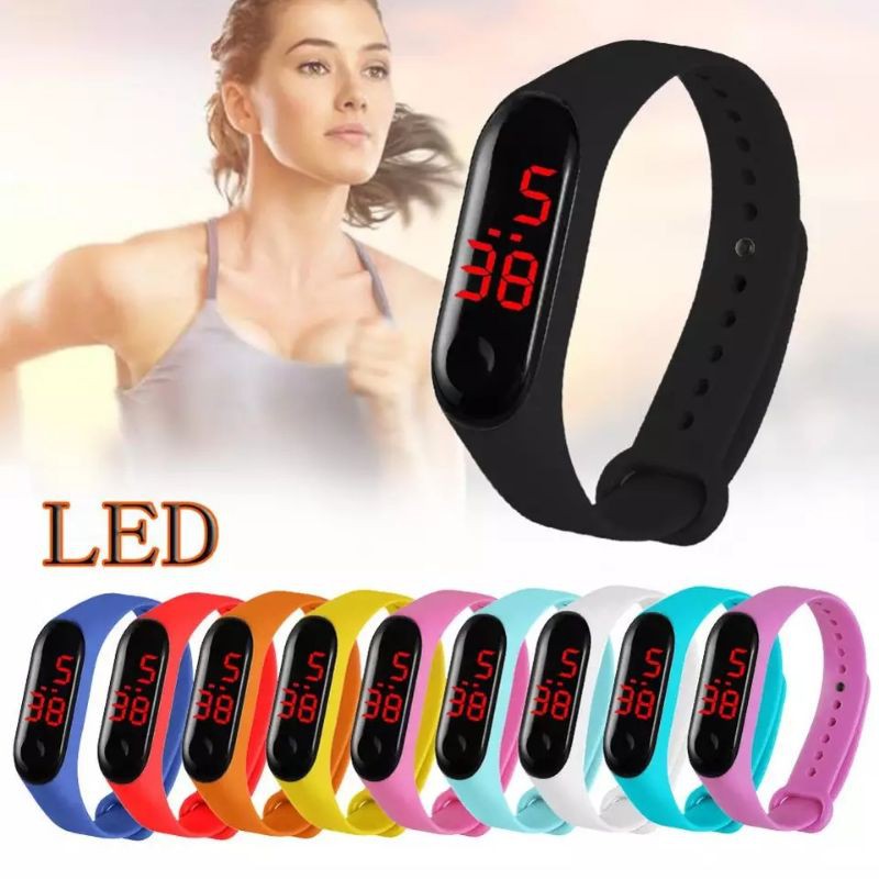 Jual Jam Tangan Kasual Sport J153 Original Impor Karet Jam Tangan LED ...
