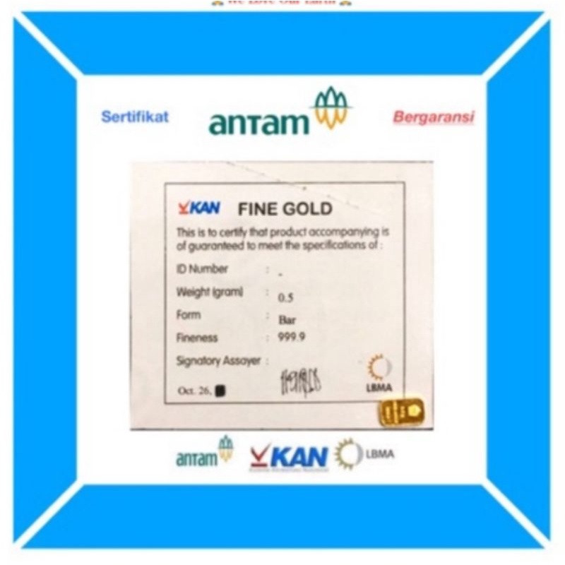 Jual Emas Batangan Logam Mulia LM Antam 0,5 gram / 0,5gram / 0,5 gr / 0 ...