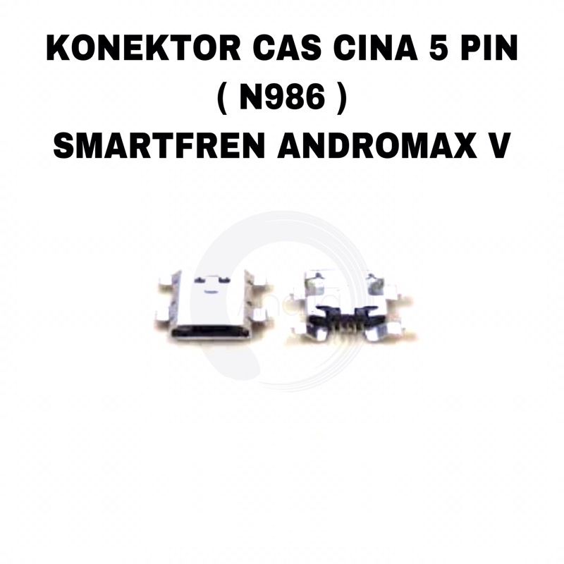 Jual Konektor Cas Charger Cina 5 Pin ( N986 ) - Smartfren Andromax V ...