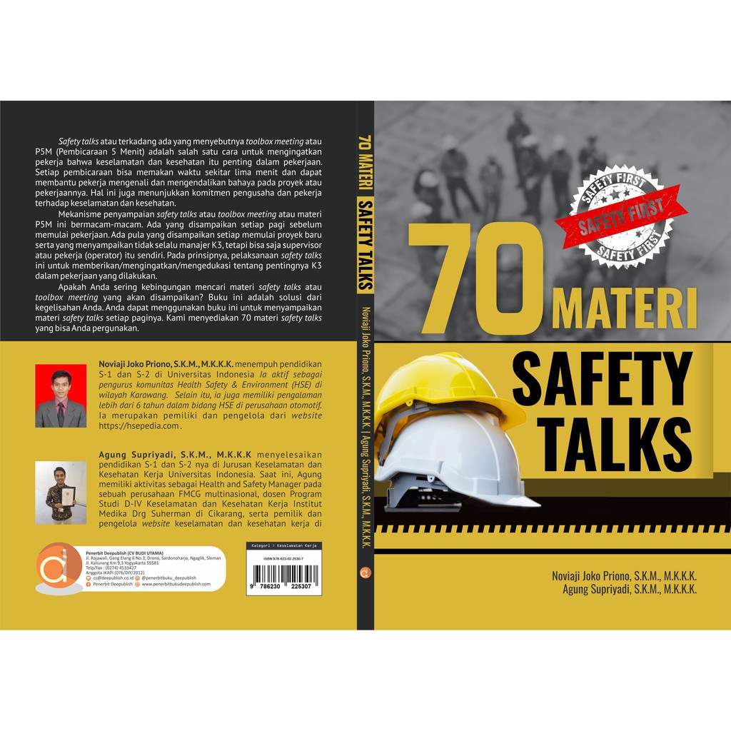 Jual Buku 70 Materi Safety Talks Keselamatan kerja dan kesehatan kerja toolbox meeting p5m k3 ...