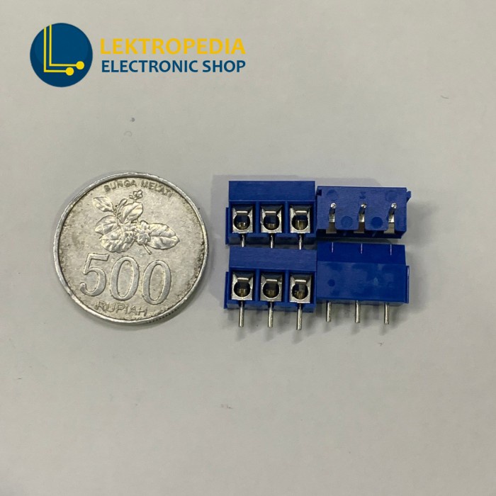 Jual Terminal Blok KF301 Biru 3P 3pin Block Screw Sekrup Konektor 5mm ...