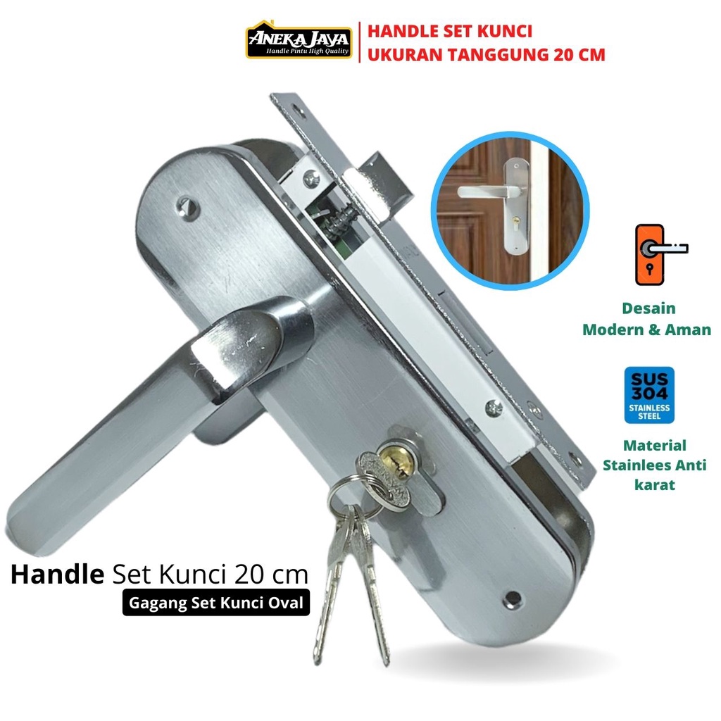 Jual Bamboogrove_ Handle Set Kunci / Body Ongkel / Kunci Pintu Ukuran ...