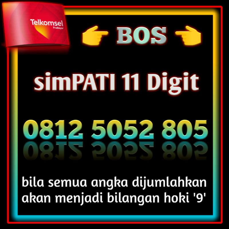 Jual Nomor cantik simPATI 11 Digit prabayar exsclusive varian angka minimalis bilangan 9 special ...