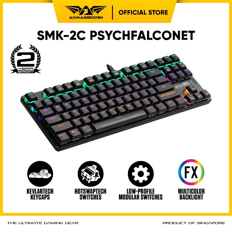 Jual Keyboard Gaming Mechanical Armaggeddon SMK-2C Psychfalconet Blue ...