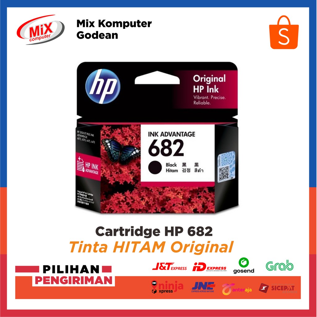 Jual Tinta Printer HP Original 682 Hitam Black Cartridge | Shopee Indonesia