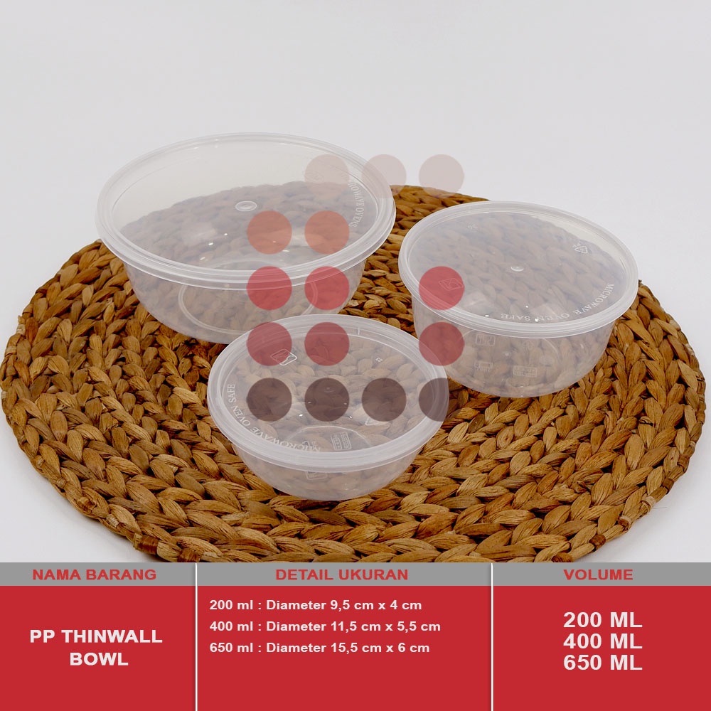 Jual PP THINWALL BOWL / MANGKOK 200 ml isi 25 pcs | Shopee Indonesia