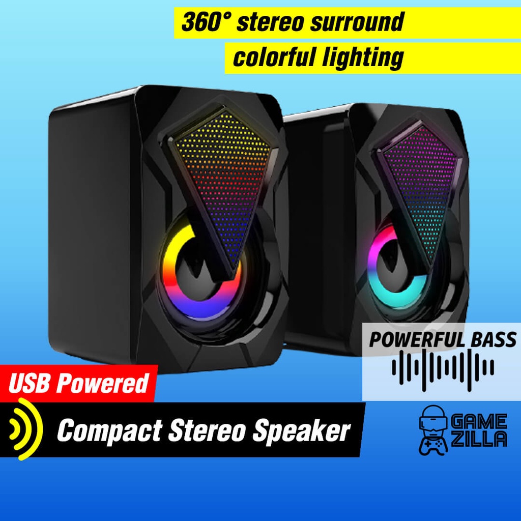 Jual Speaker USB Spiker Kecil PC Laptop Komputer Speker RGB LED Full ...