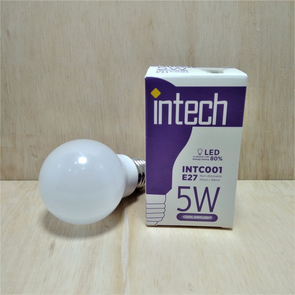 Jual Lampu LED Intech Bulb bulat 5 watt 9 watt 12 watt murah / terang ...