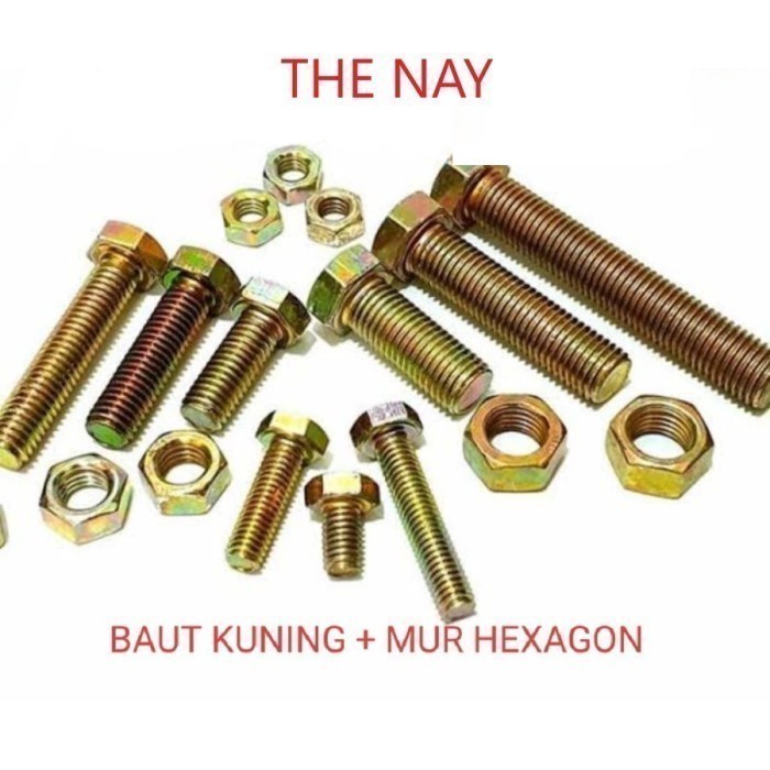Jual Baut Mur Kuning siku lubang kunci 12 M8 X 25mm hex Diameter 8 Panjang 25 mm | Shopee Indonesia