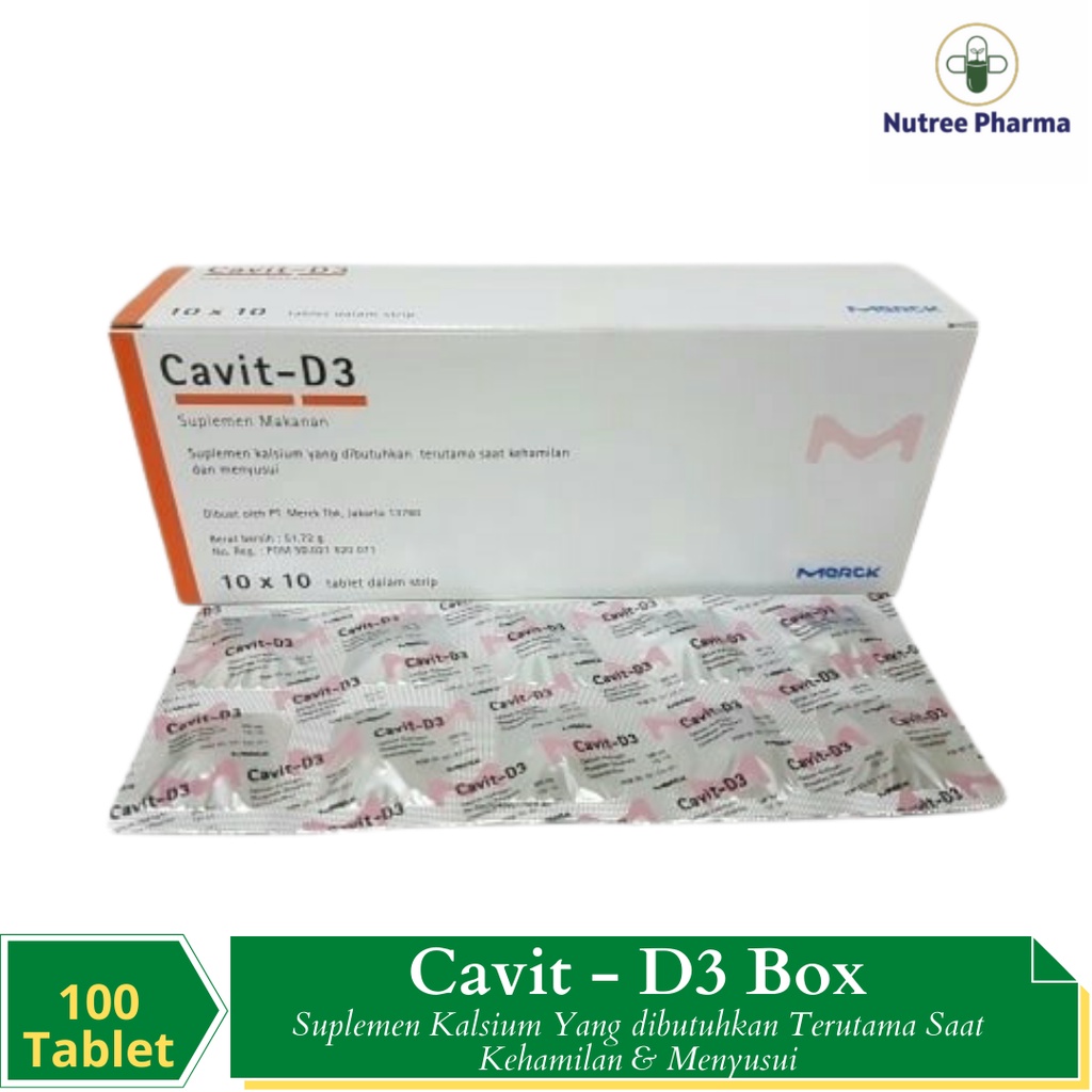 Jual CAVIT D-3 BOX ISI 100 TABLET | Shopee Indonesia