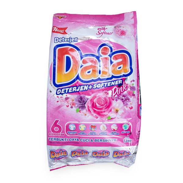 Jual DAIA Detergent Plus Softener Pink - Deterjen Bubuk 1.8kg | Shopee Indonesia