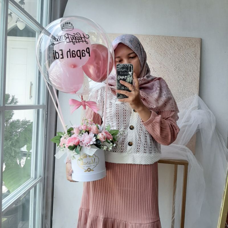 Jual (po 1 hr) BALLOON BLOOM BOX D15 | buket bunga balon | bunga balon ...