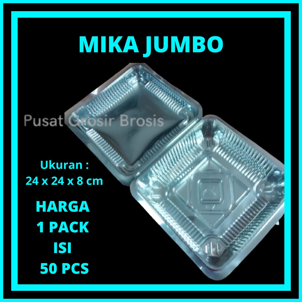 Jual COD-50PCS - Box mika plastik bening jumbo / Box mika plastik kue ...