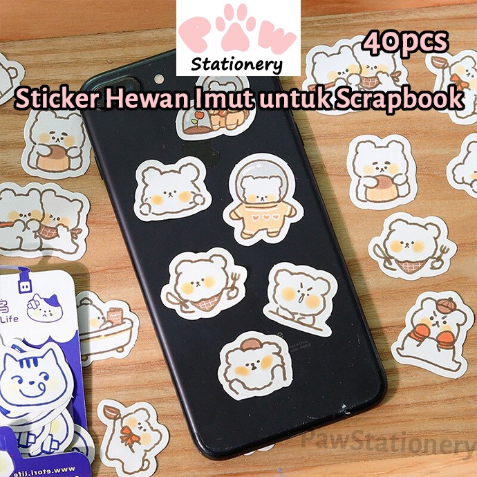 Jual 40pcs Stiker Hewan Imut Stiker Binatang Lucu Sticker Scrapbooking ...