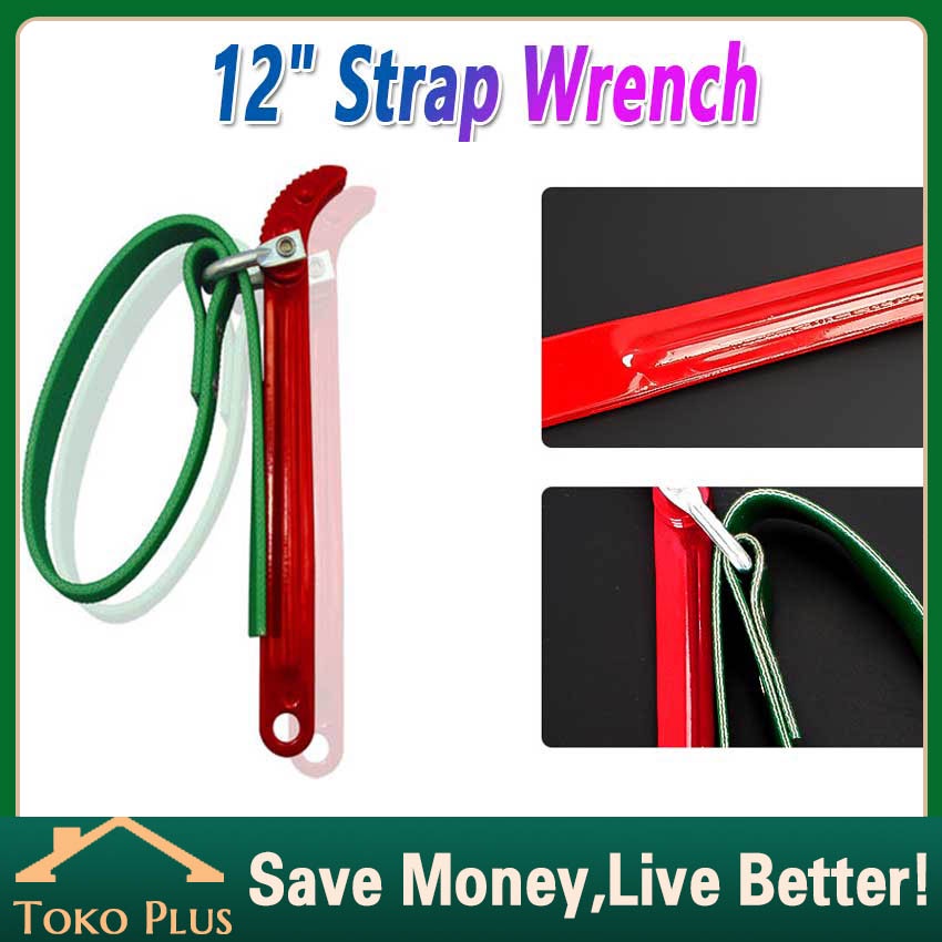 Jual KUNCI OLI FILTER KULIT 12 INCH SABUK 1" TEKIRO OIL WRENCH BELT 2 ...