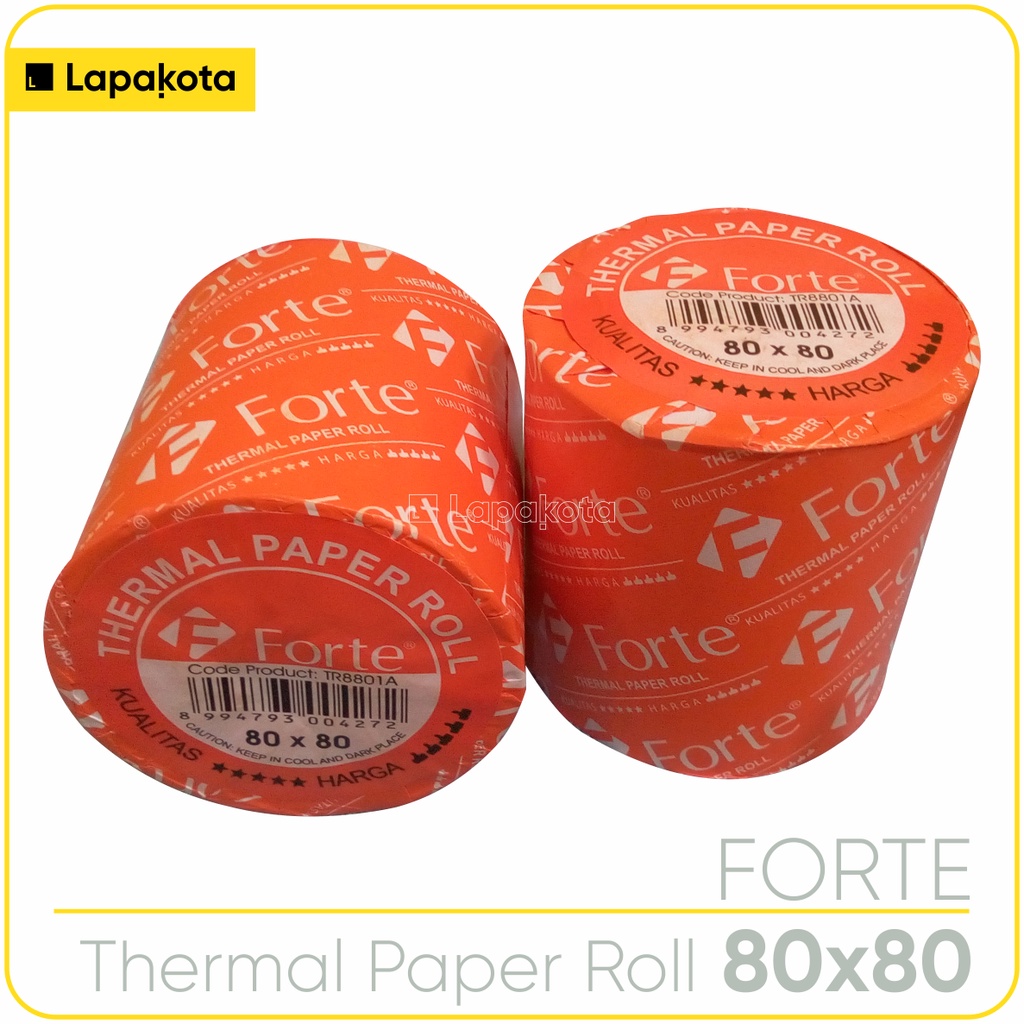 Jual Kertas Thermal FORTE 80x80 print Hitam, kertas struk kasir ...