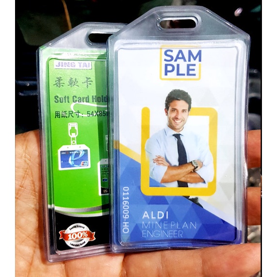 Jual Frame case id card bening elastis 2 kartu/tempat id card bening ...