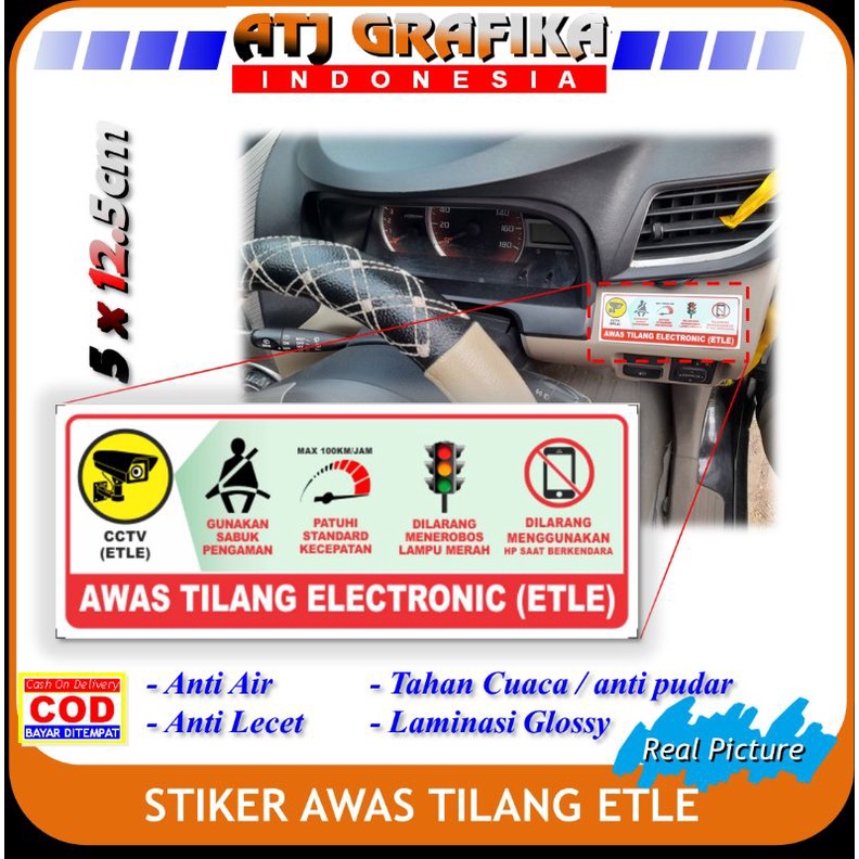 Jual Stiker awas tilang electronic ETLE sticker kendaraan mobil bis ...