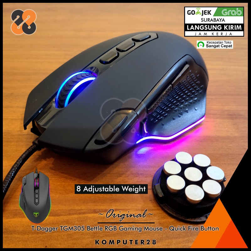 Jual T-Dagger TGM305 Bettle RGB Gaming Mouse - Quick Fire Button - 8 ...