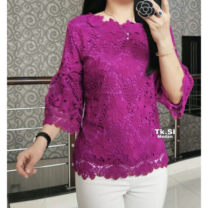 Jual atasan brokat wanita vig bahan brokat premium untuk acara formal ...