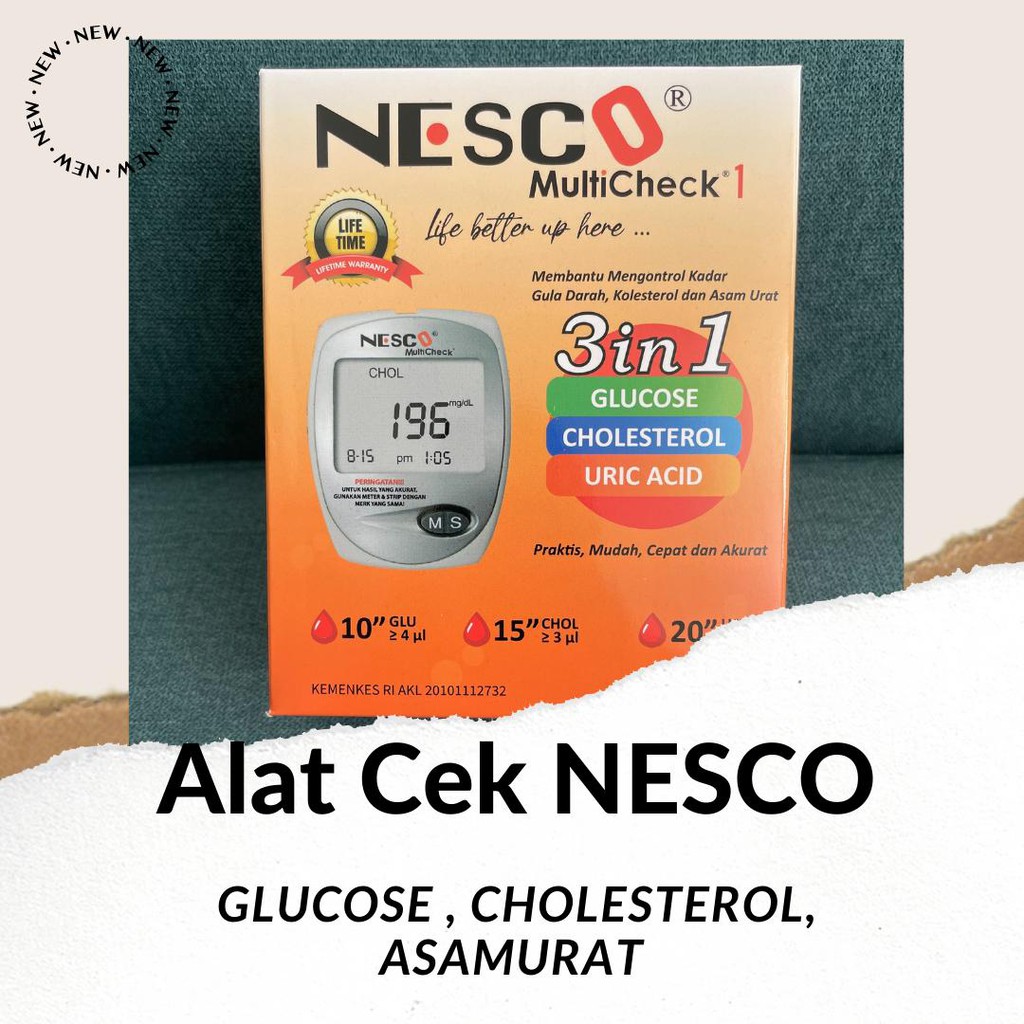 Jual Alat Cek GCU NESCO (Glucose Cholesterol Uric acid) | Shopee Indonesia