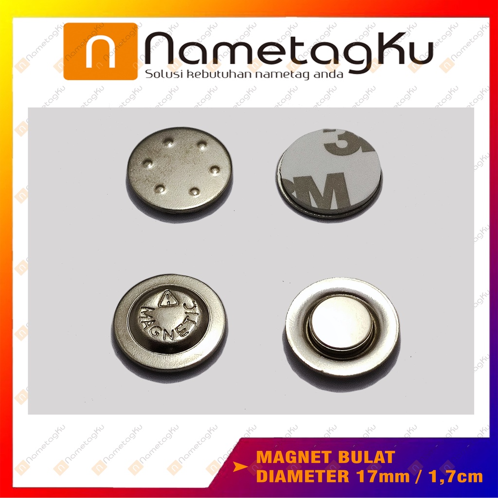 Jual Magnet Caution Bulat Name Tag/ Nama Dada/ Pin Lencana/ Diameter ...