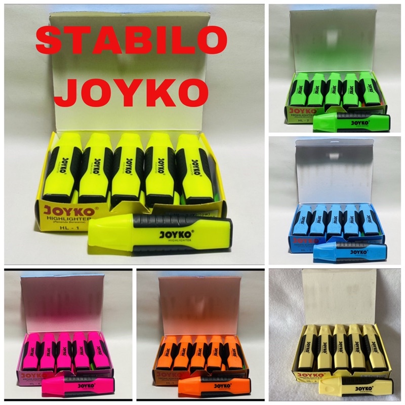 Jual HIGHLIGHTER / STABILO JOYKO / PENANDA JOYKO / 1 BOX ISI 10 PCS ...