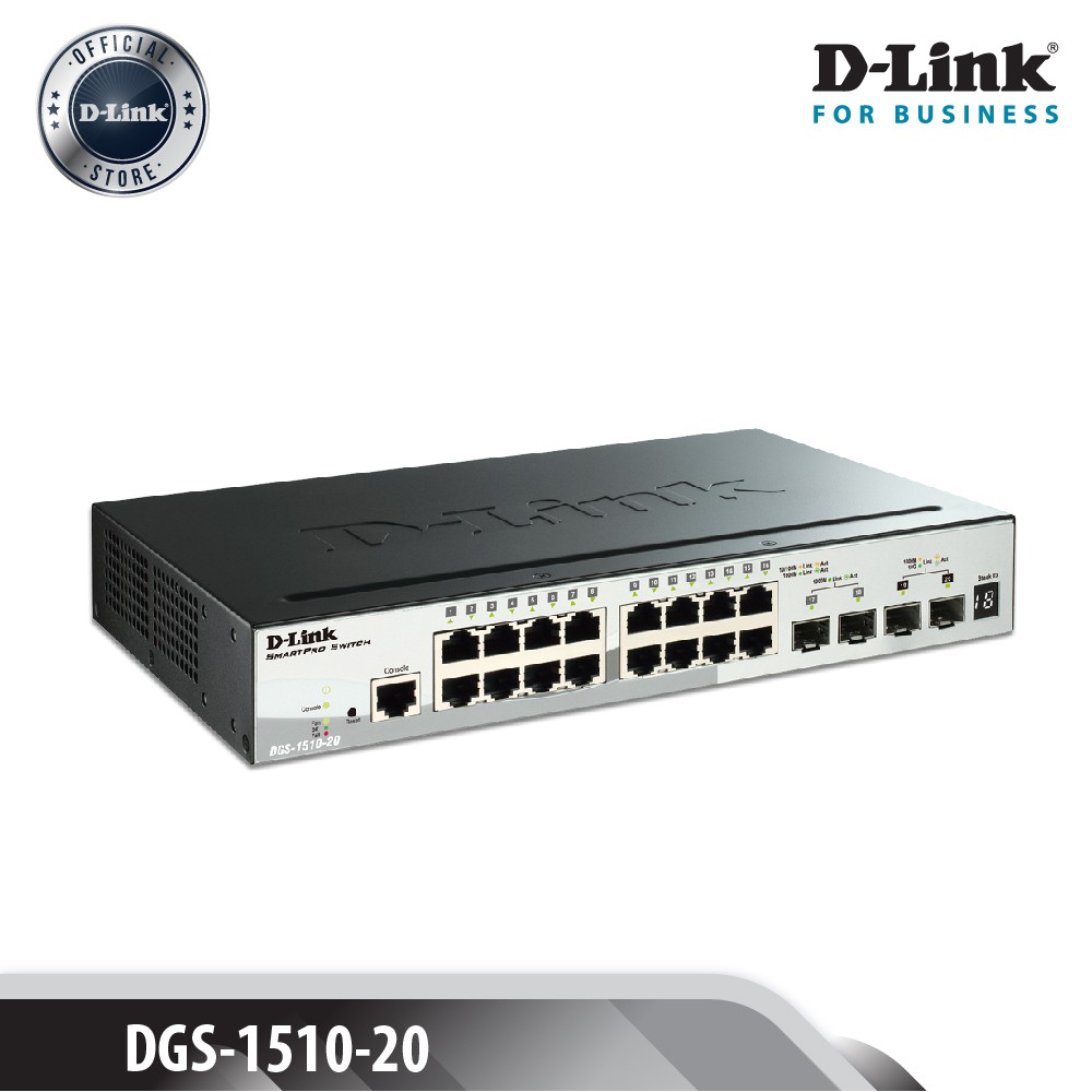 Jual D-Link DGS-1510-20 Stackable Smart Managed Gigabit Switches ...