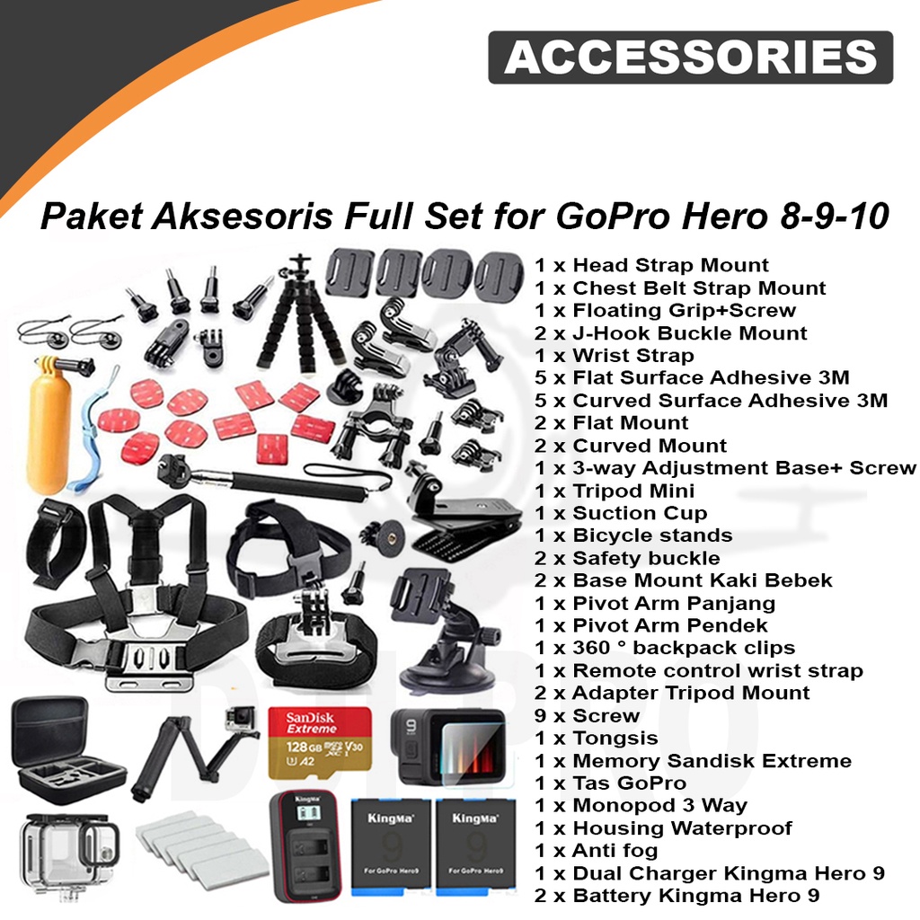 Jual Paket komplit aksesoris GoPro - Acc Action Camera Gopro Hero 7 ...