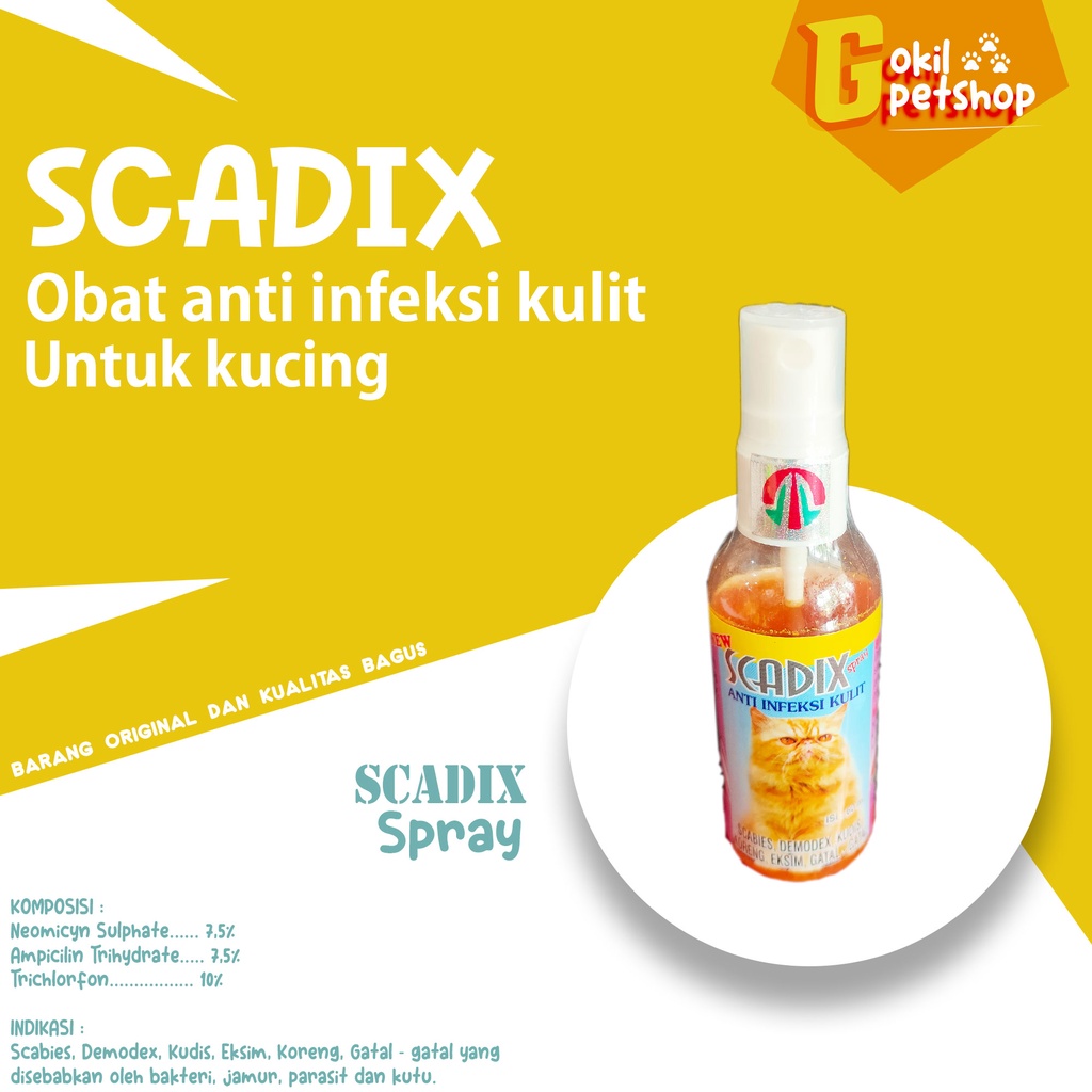 Jual Spray anti Infeksi dan Penyakit Kulit pada Kucing - SCADIX 60ml ...