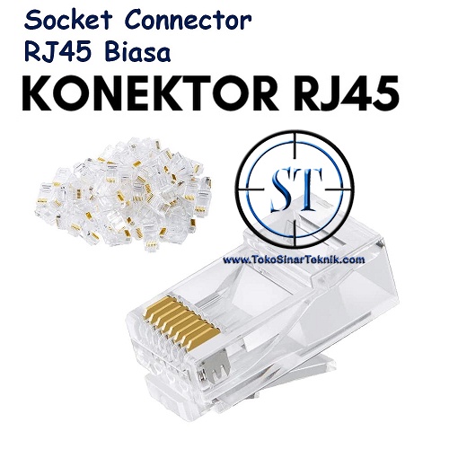 Jual Konektor Jack RJ45 LAN Kabel Jaringan UTP 8 Pin Connector RJ-45 ...
