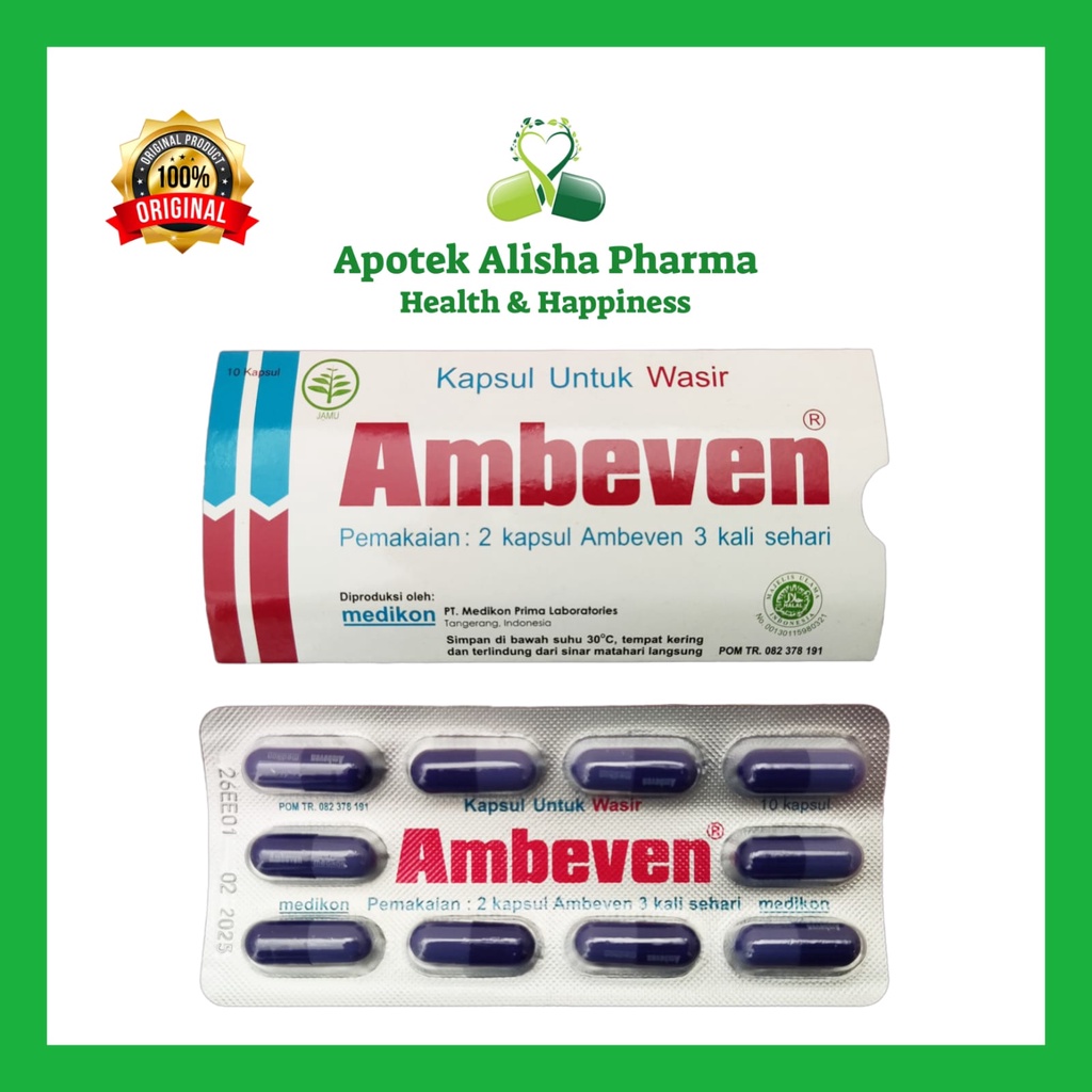 Jual Ambeven Box isi 100 dan Strip isi 10 Kapsul Obat Wasir Ambeyen ...
