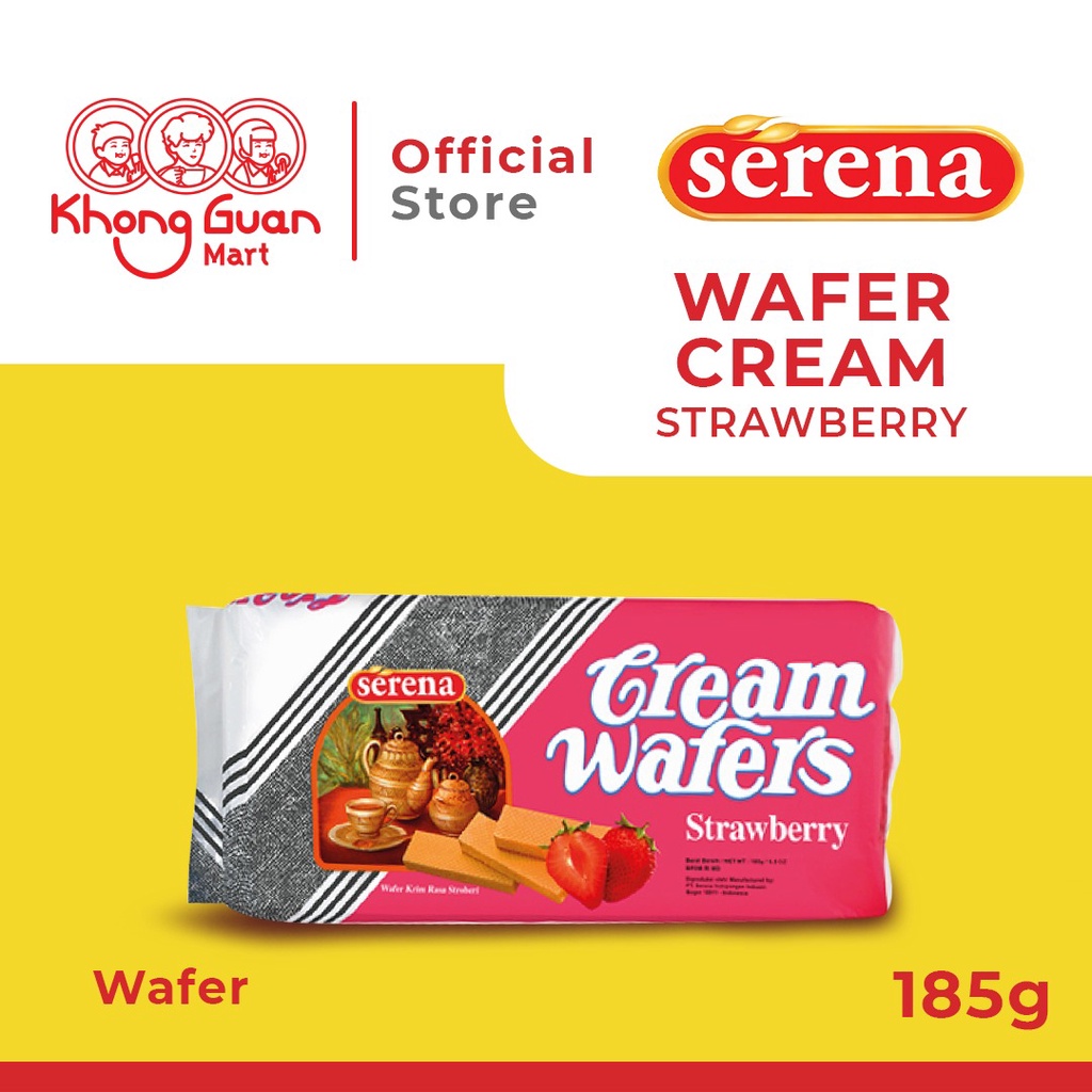 Jual SERENA Waffer Cream Strawberry 185 Gram | Shopee Indonesia
