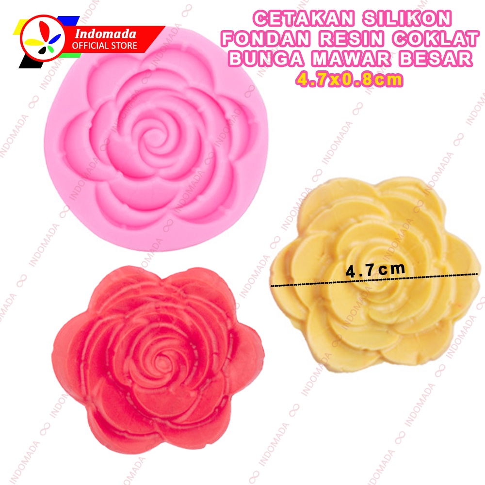 Jual Indomada Cetakan Fondant Silikon Bunga Mawar Besar 4.7 cm Coklat ...