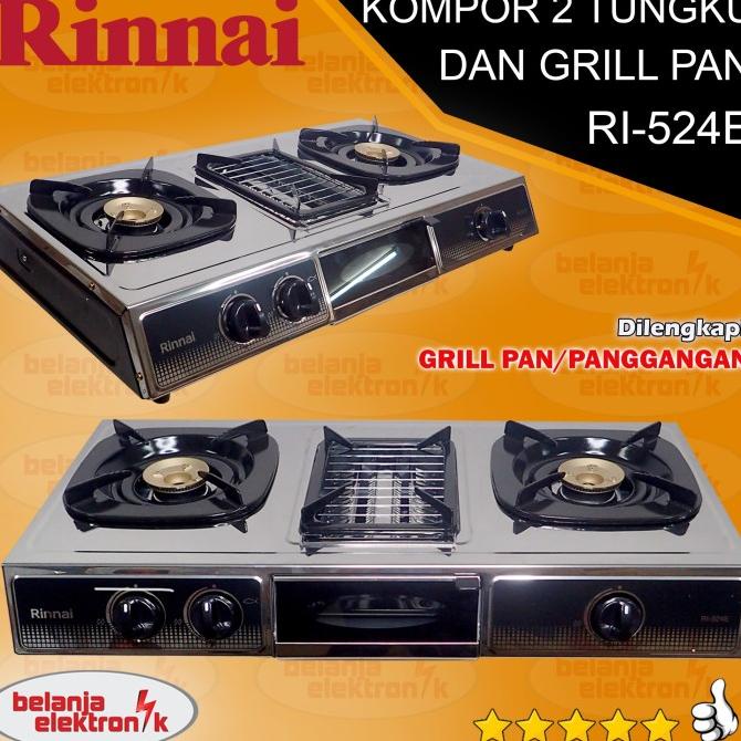 Jual AF61Z74 RINNAI KOMPOR GAS 2 TUNGKU GRILL PAN SERIES RI-524E ...